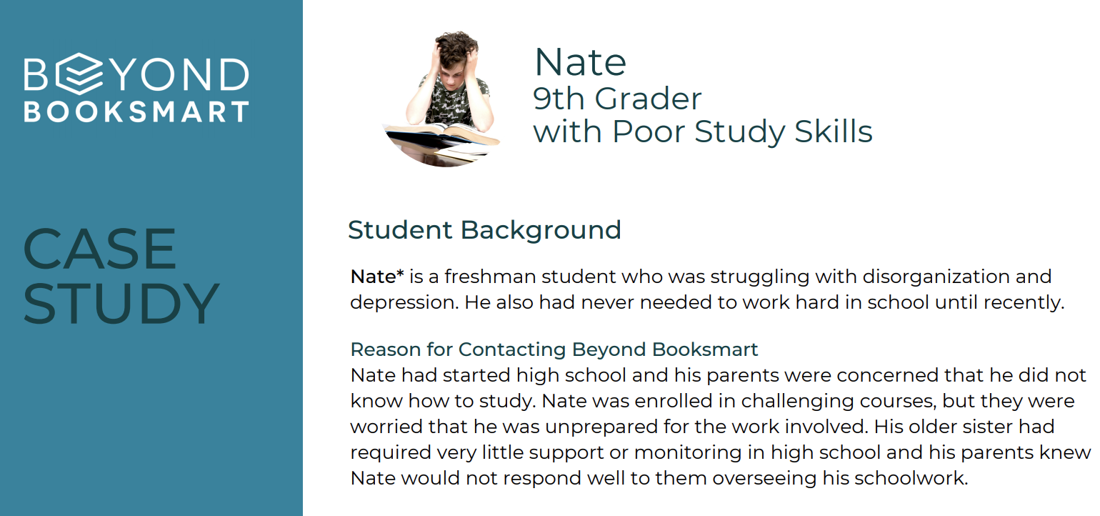 Executive Function Coaching Case Study: Nate 9th grade